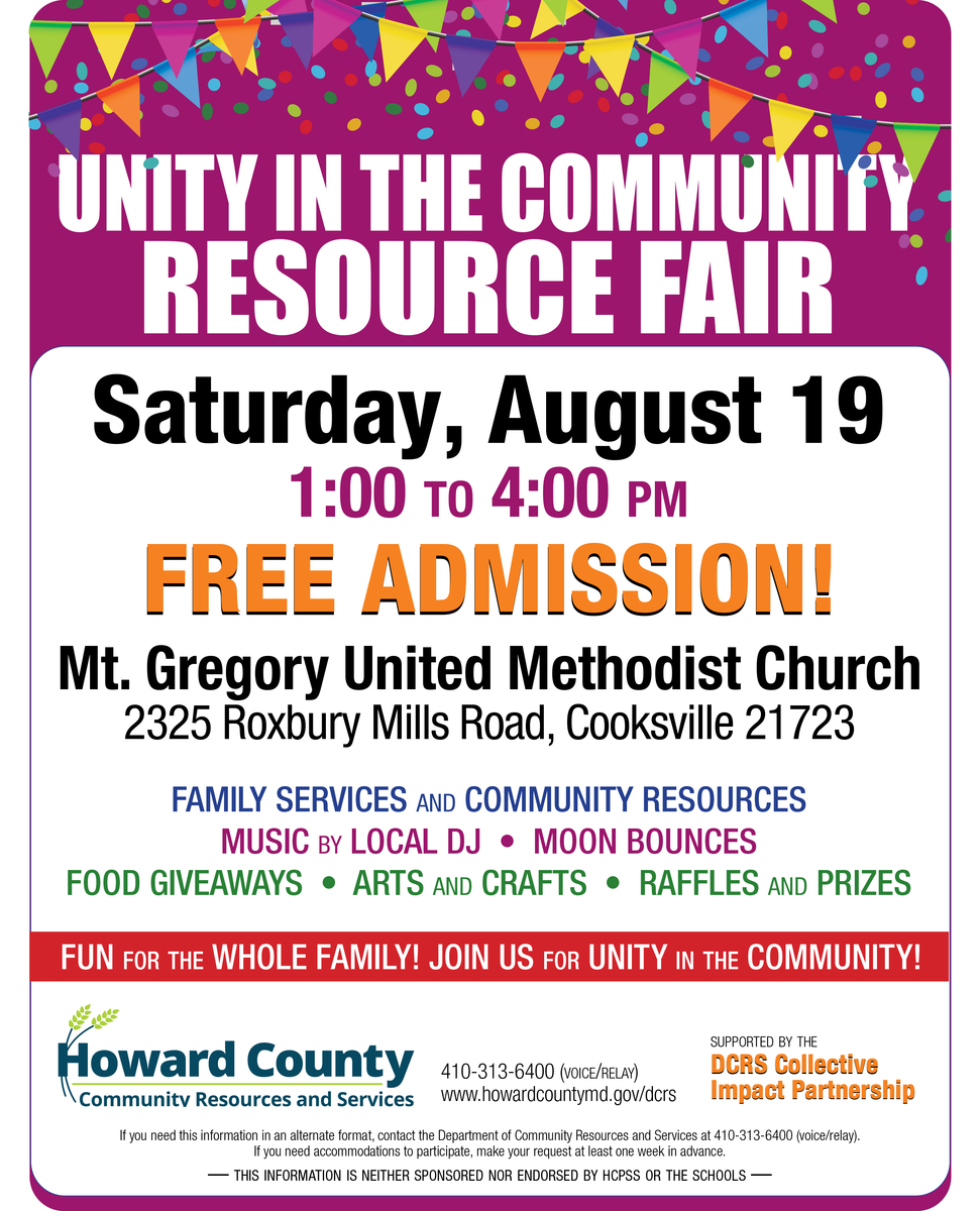 UNITY in the Community Resource Fair | Howard County
