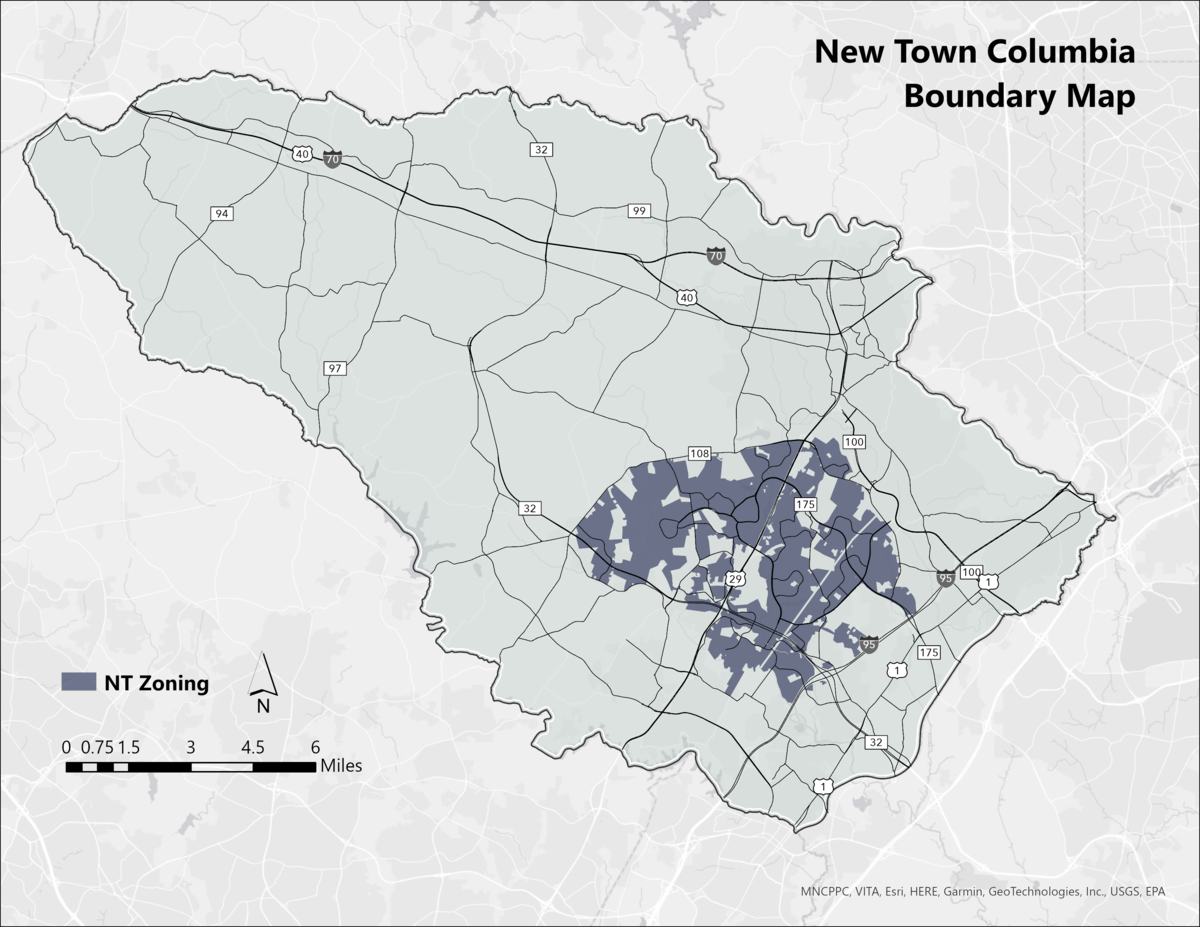 New Town Boundary Map | Howard County